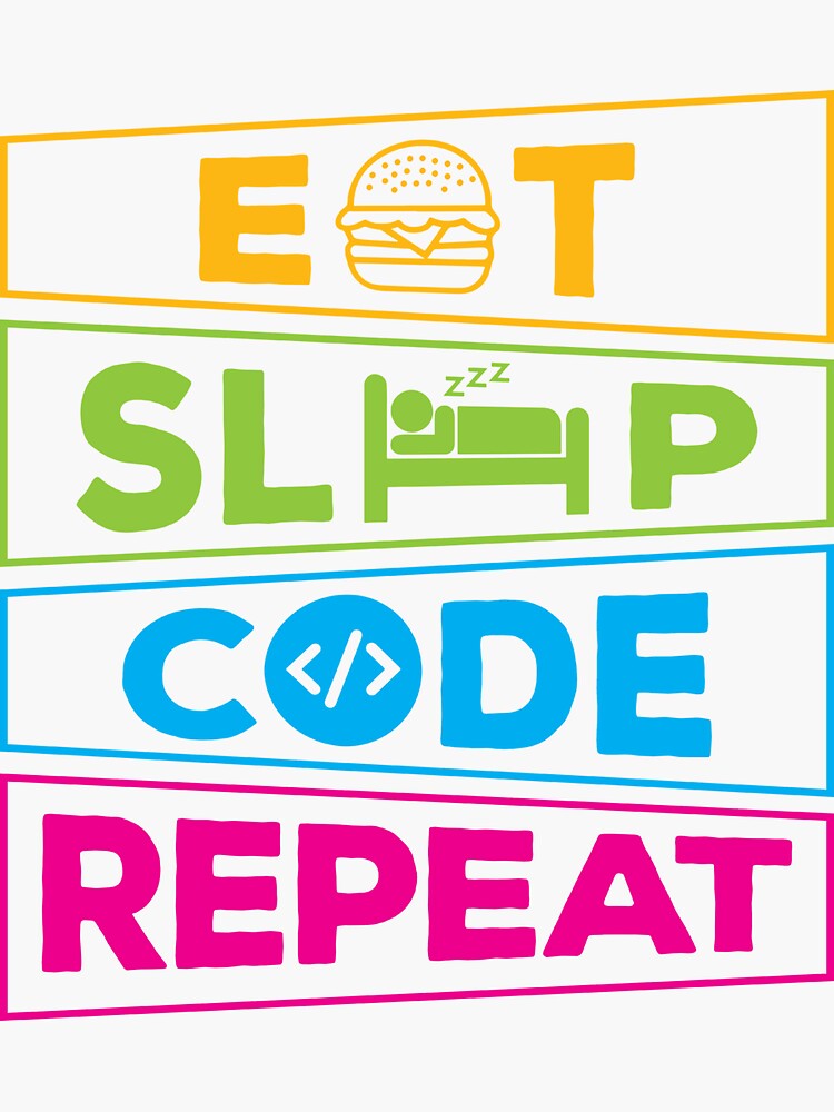 Coder Eat Sleep Code Repeat Programmer And Computer Scientist Sticker For Sale By Spanky3328