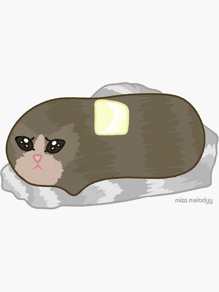 "sad burrito cat." Sticker for Sale by PokePunch | Redbubble