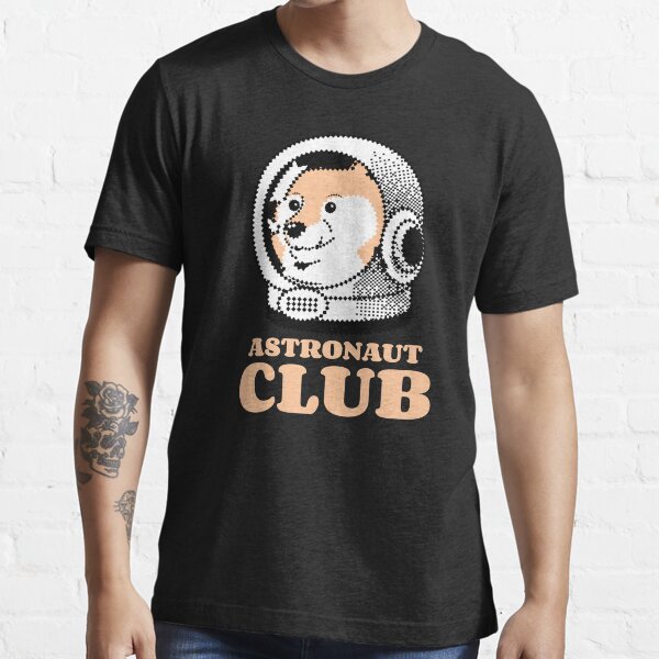 "Funny Dogecoin Astronaut Club Doge Coin Crypto 8-bit Retro" T-shirt ...