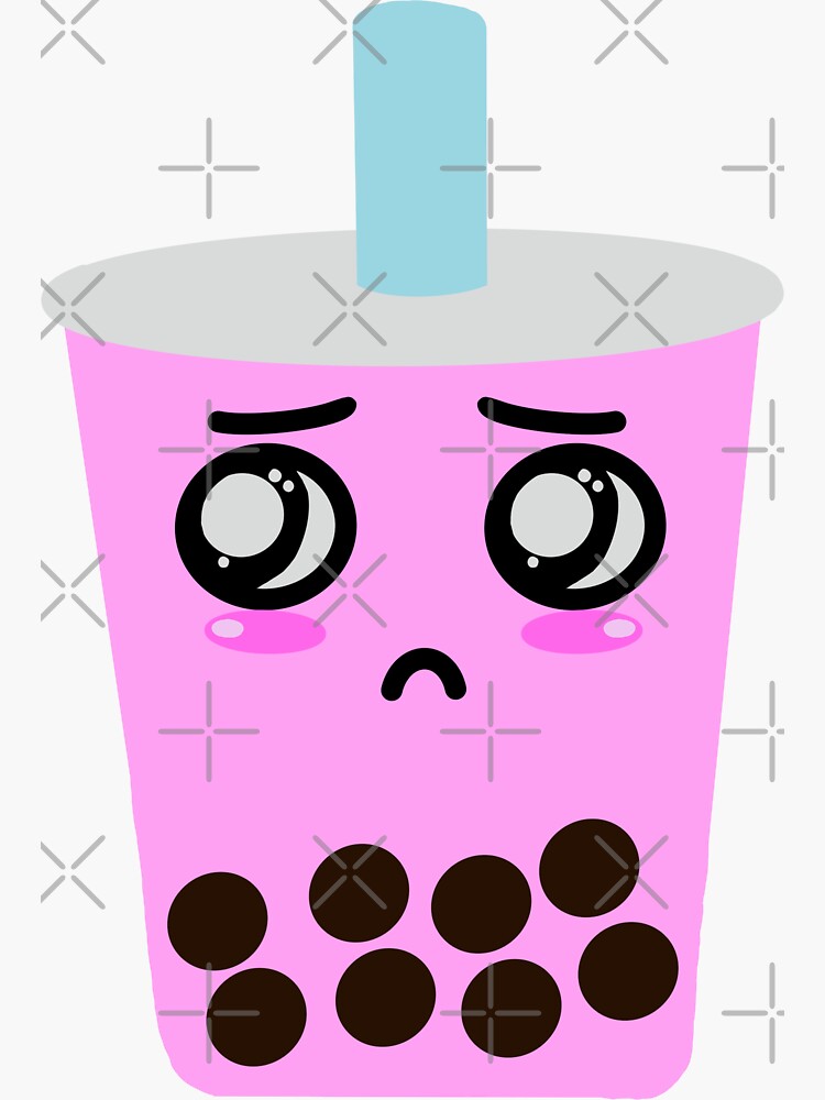 "Pink boba milk tea" Sticker for Sale by tothemoons | Redbubble