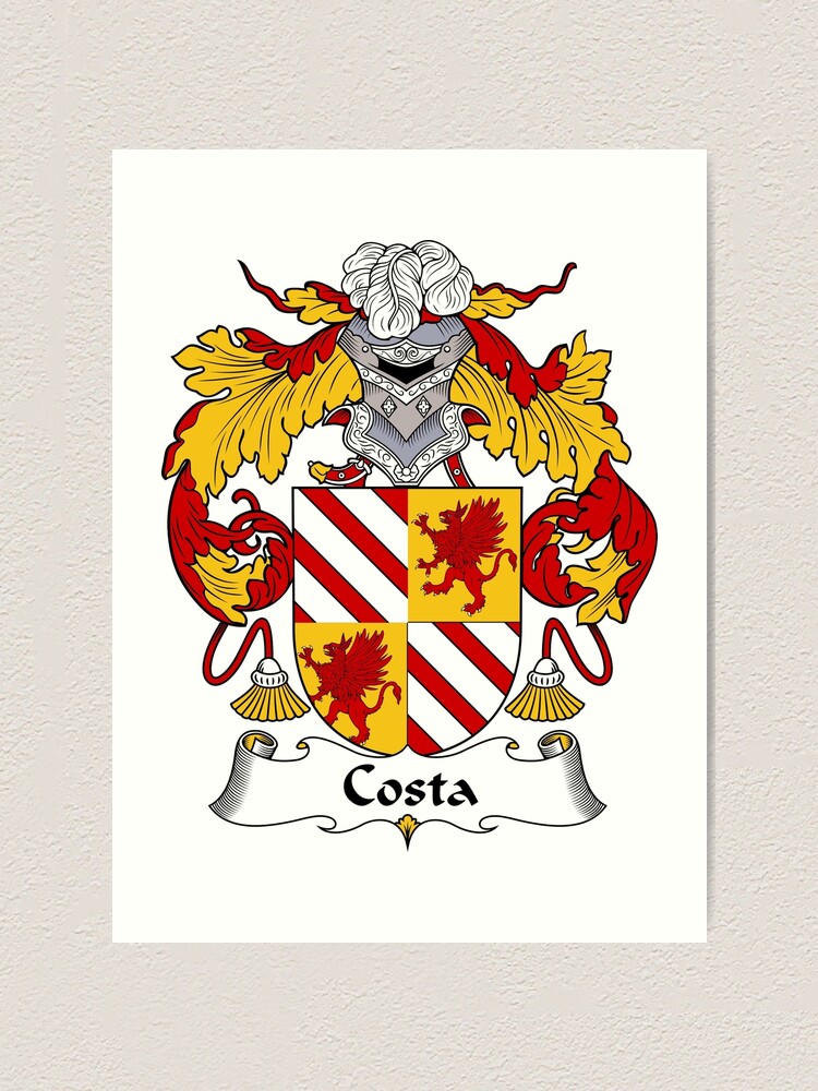 "Costa Coat of Arms/ Costa Family Crest" Art Print for Sale by ...