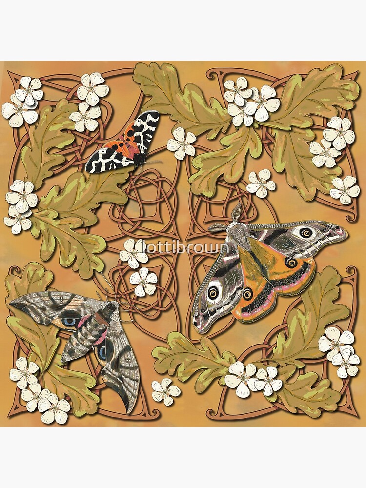 "Celtic Moths with Leaves and Flowers" Poster for Sale by lottibrown ...