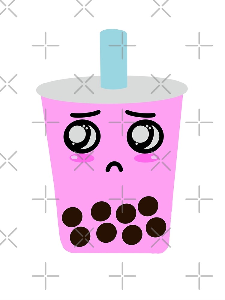 "Pink boba milk tea - offset pattern" Poster by tothemoons | Redbubble
