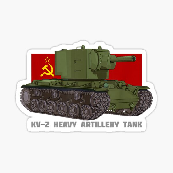 "KV2 Heavy Artillery Tank Russian WW2 Soviet Russia Flag" Sticker for ...