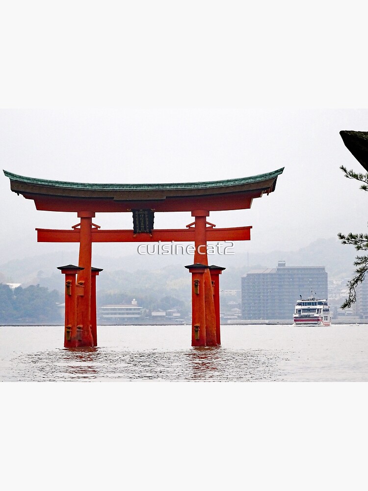 Floating torii gate and the ferry to Miyajima Premium Matte Vertical ...