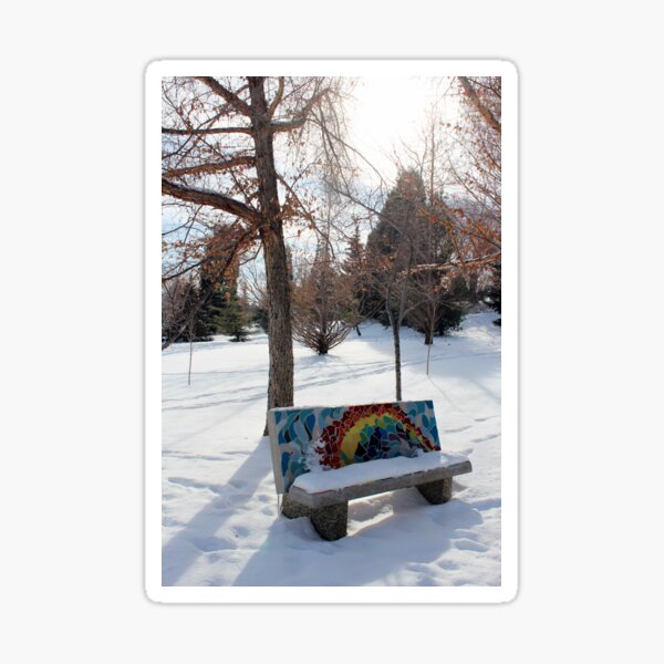 "The Rainbow Bench" Sticker for Sale by debsdesigns | Redbubble