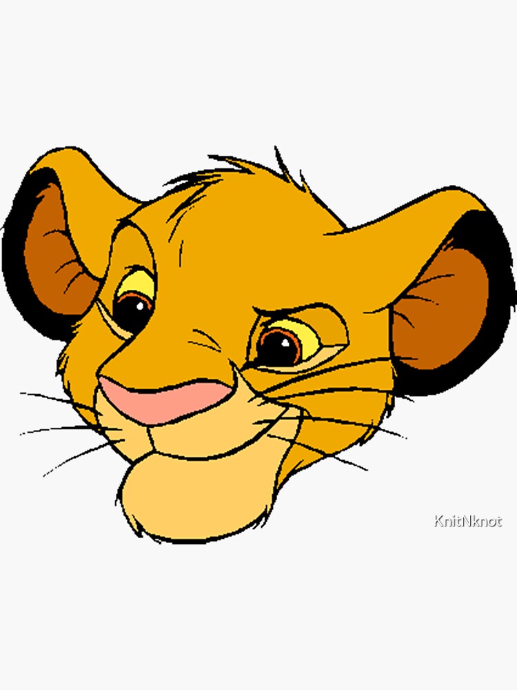 "cute simba cub face" Sticker for Sale by KnitNknot | Redbubble