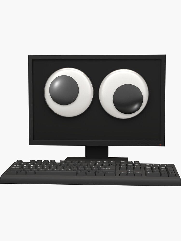 "Googly-Eyed Computer" Sticker for Sale by browntimmy | Redbubble