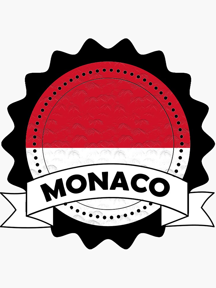 "Monaco Emblem-Badge-Flag" Sticker for Sale by Gina-Driada | Redbubble