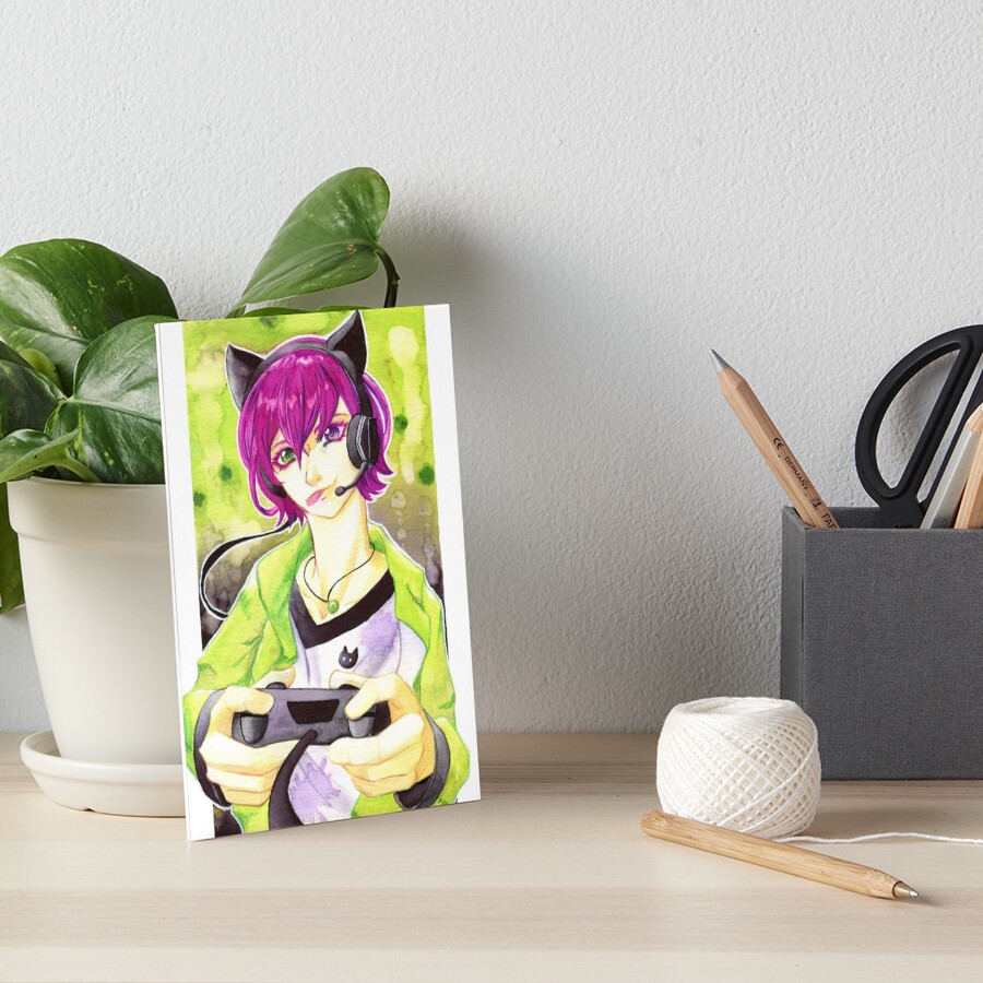 "Aro Ace Non-binary Gamer - Playful Watercolor painting" Art Board ...