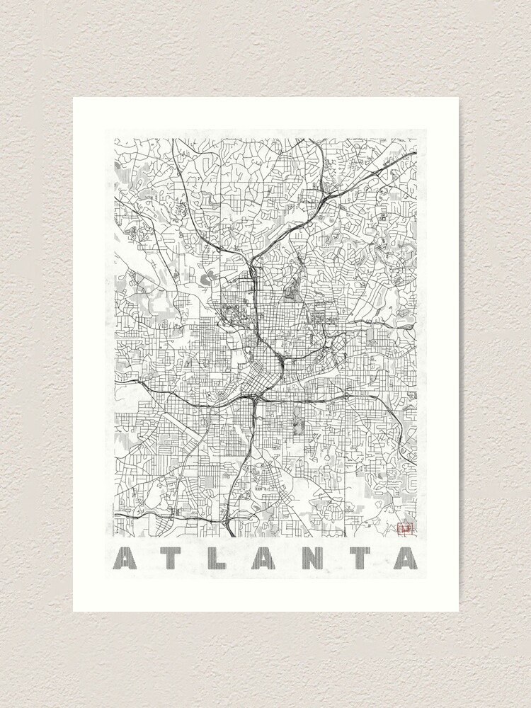 "Atlanta Map Line" Art Print for Sale by HubertRoguski | Redbubble
