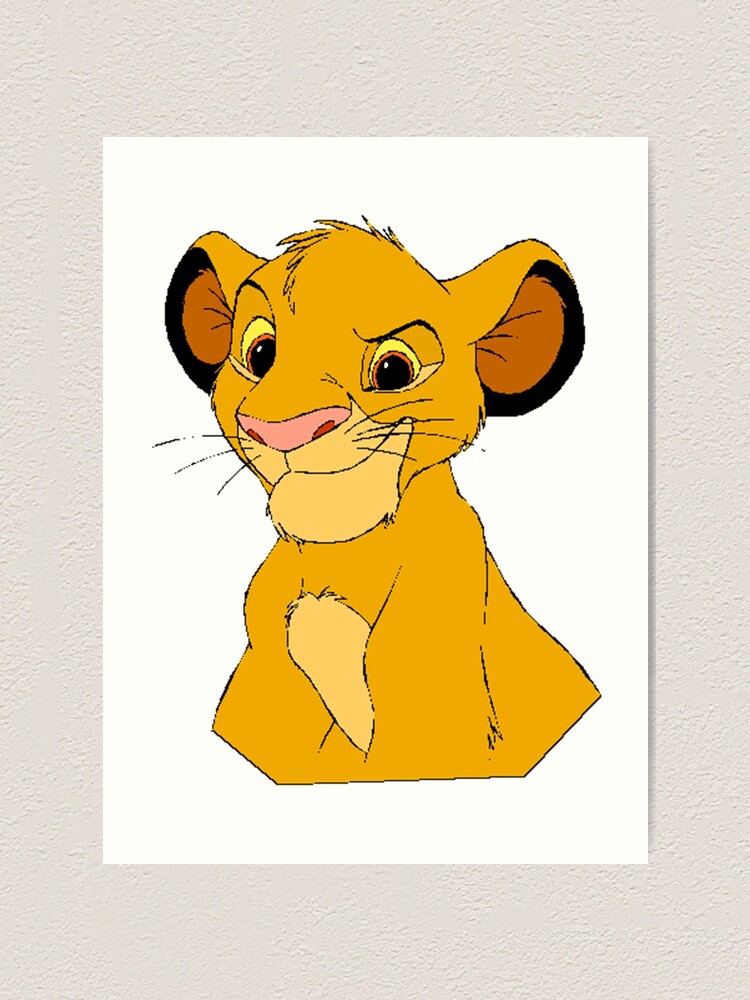 "cute simba cub face" Art Print for Sale by KnitNknot | Redbubble