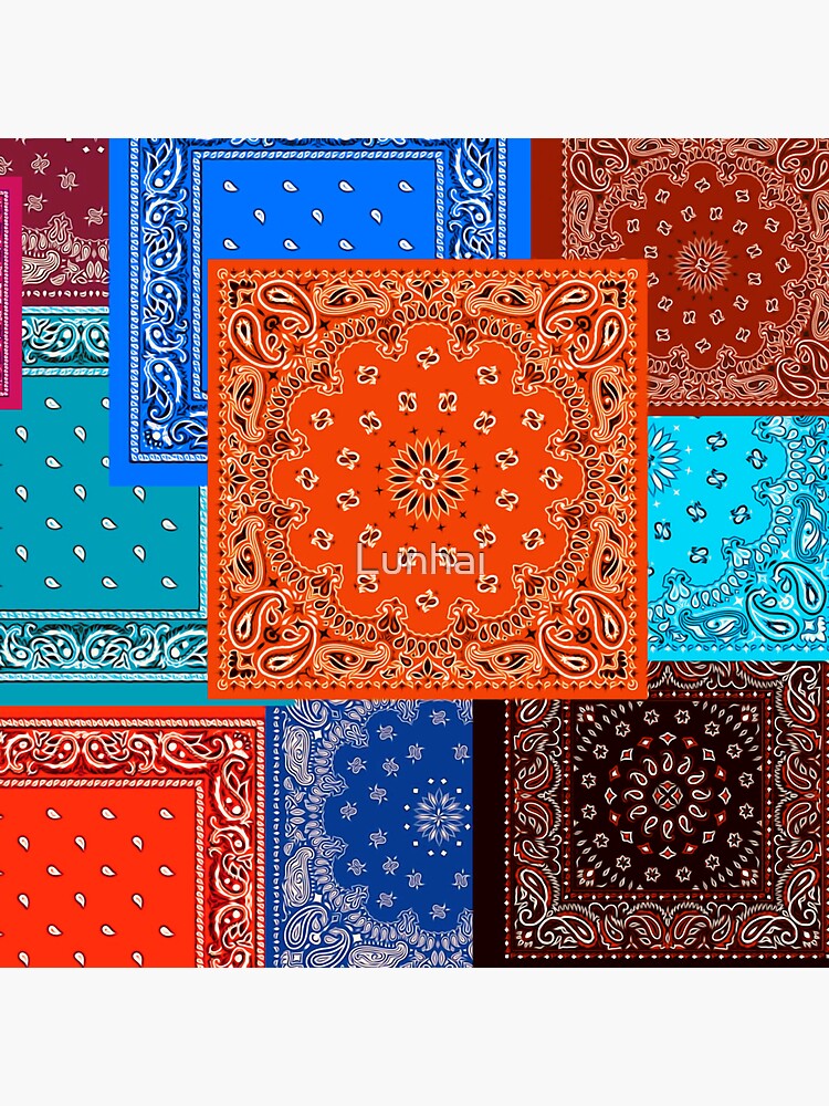 "Colorful bandanas 4th Model" Sticker by Lunhai | Redbubble