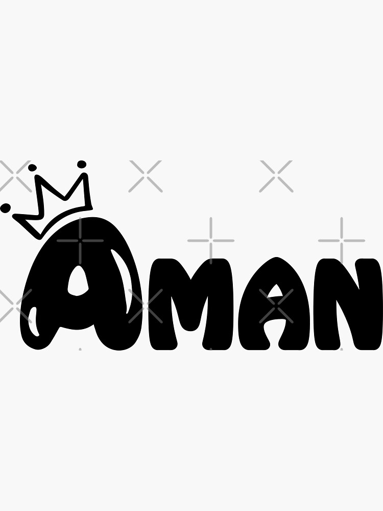 "AMAN (Name)" Sticker for Sale by ArtRiver | Redbubble