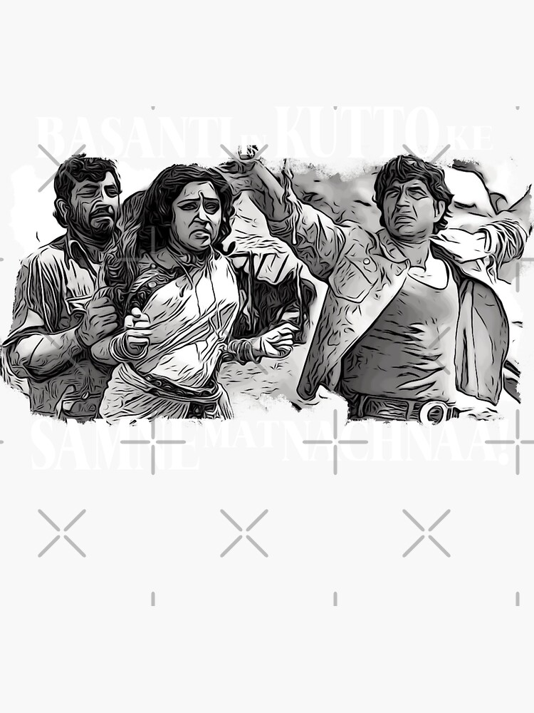 Sholay Artwork Sticker For Sale By Sansahota Redbubble
