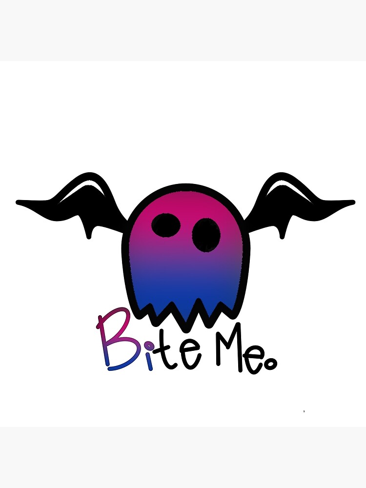 "Bisexual Sticker, Halloween Ghost, Bite Me, Bisexual Ghost, Bisexual ...