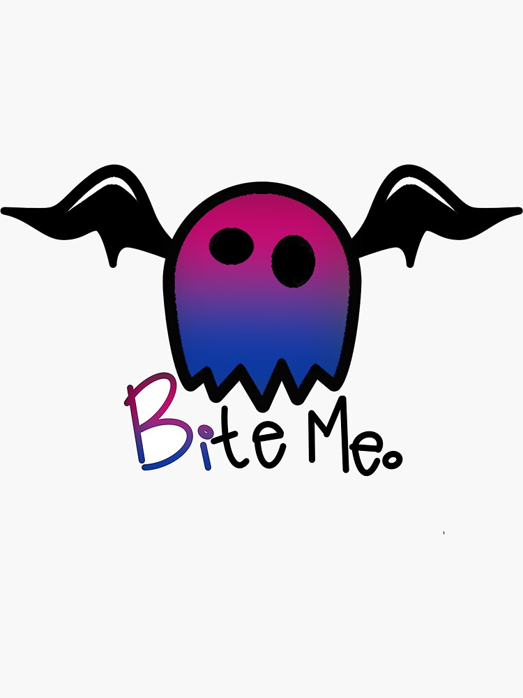 "Bisexual Sticker, Halloween Ghost, Bite Me, Bisexual Ghost, Bisexual ...