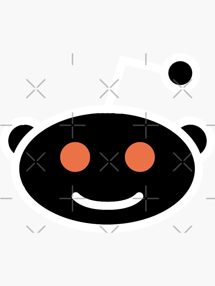 "reddit logo dark theme" Sticker by IBtwo3 | Redbubble