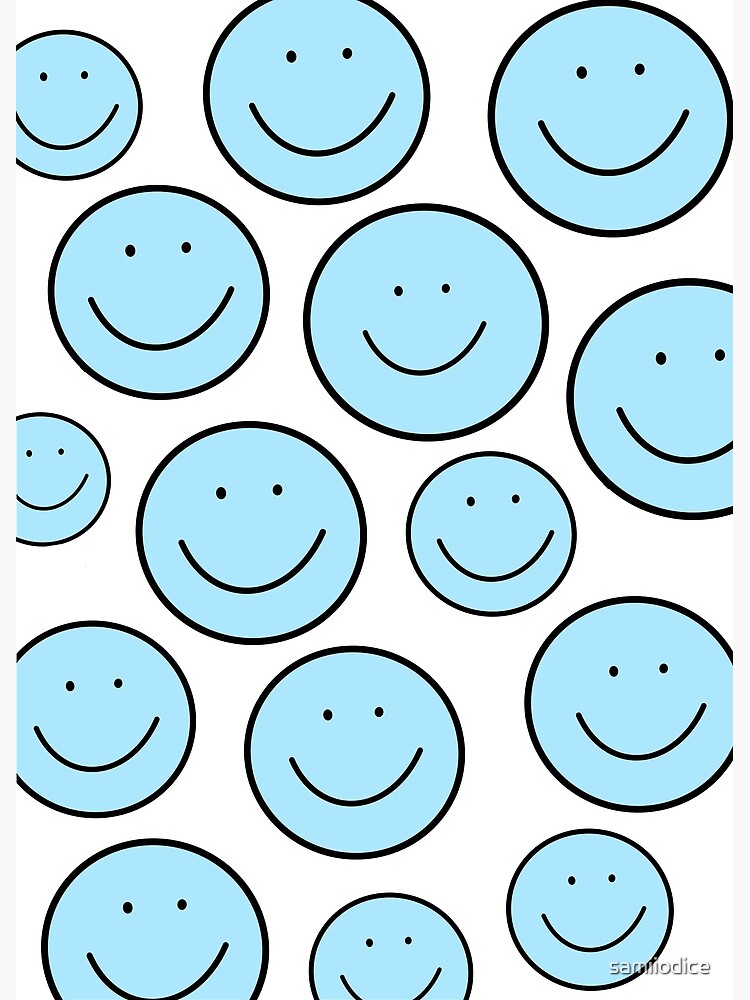 "Smiley faces light blue" Poster by samiiodice | Redbubble