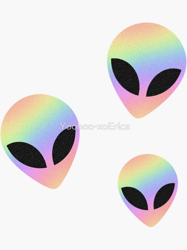 "Rainbow Alien" Sticker for Sale by Yoohoo-xoErica | Redbubble