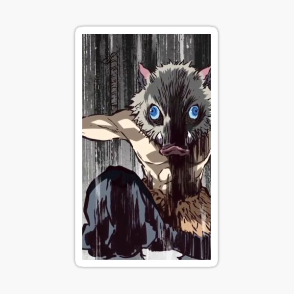"Inosuke Hashibira" Sticker by konsu-smn | Redbubble