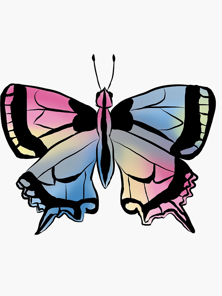 "Genderflux Pride Butterfly" Sticker by becfromthedead | Redbubble