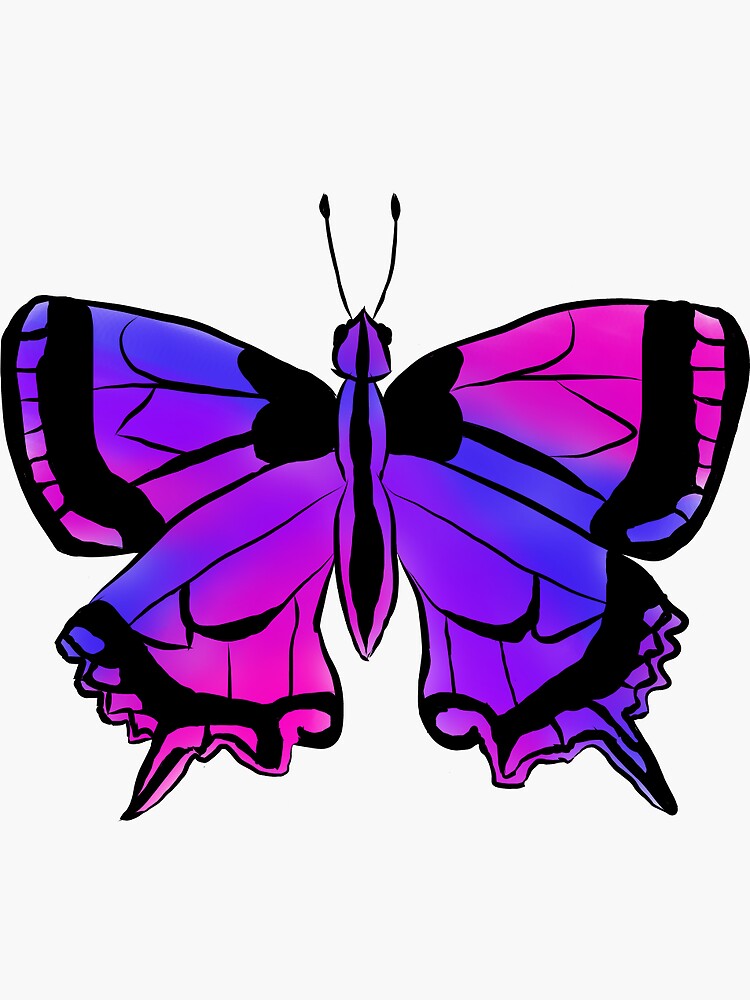 "Bi Pride Butterfly" Sticker by becfromthedead | Redbubble