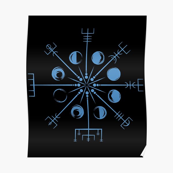 " Vegvisir Blue Moons Norse Pagan Viking Compass" Poster by BluePagan ...