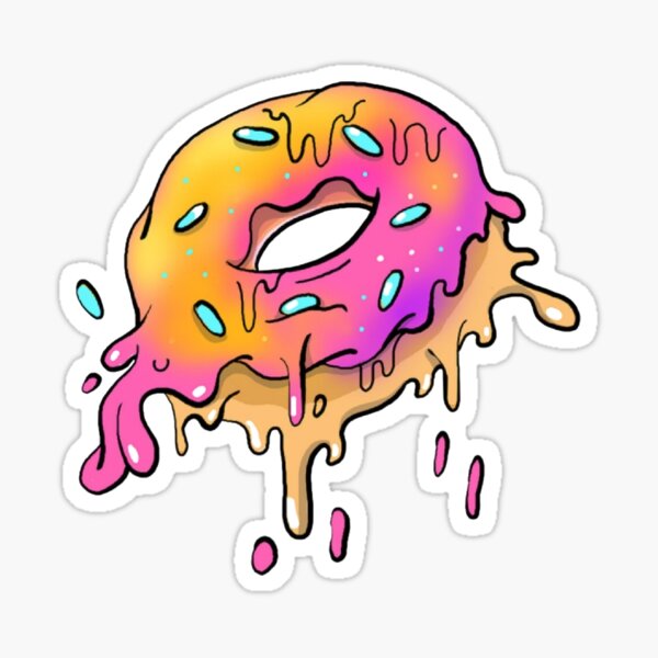 "Dripping Donut Sticker" Sticker for Sale by CraftyDen | Redbubble