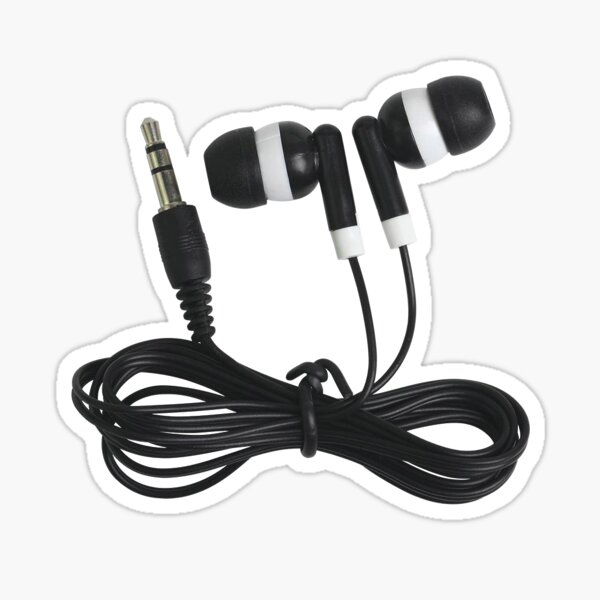 "Earphones Realistic" Sticker for Sale by HollowBismark | Redbubble