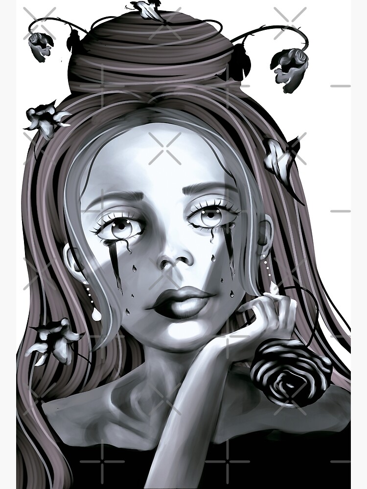 Póster «salud mental ilustración abstracta en blanco y negro» de ...