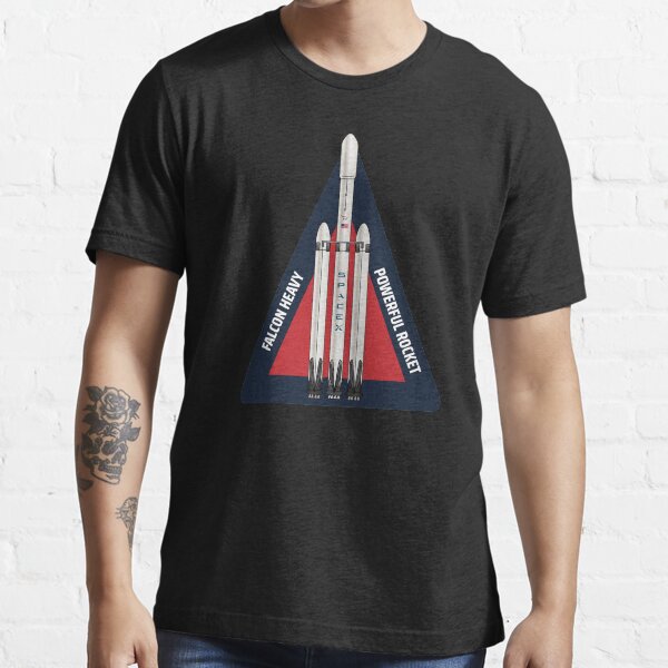 "Falcon Heavy" T-shirt for Sale by MartianCloset | Redbubble | spacex t ...