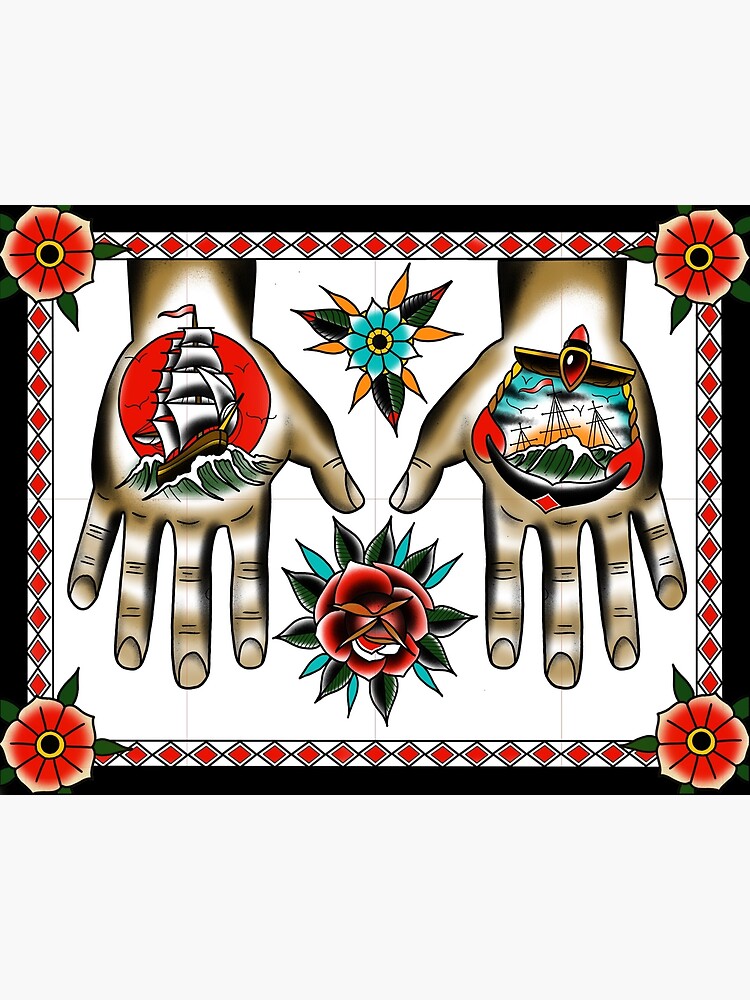 Traditional tattoo flash Premium Matte Vertical Poster sold by ...