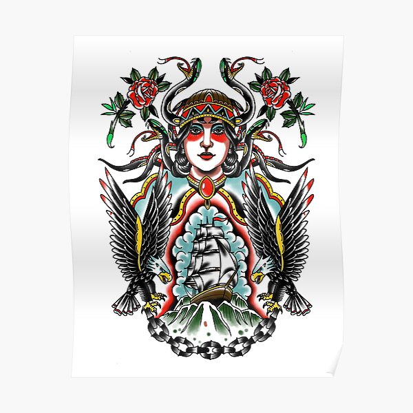 Póster «Tatuajes Tradicionales Old School Medusa Tattoo» de ...