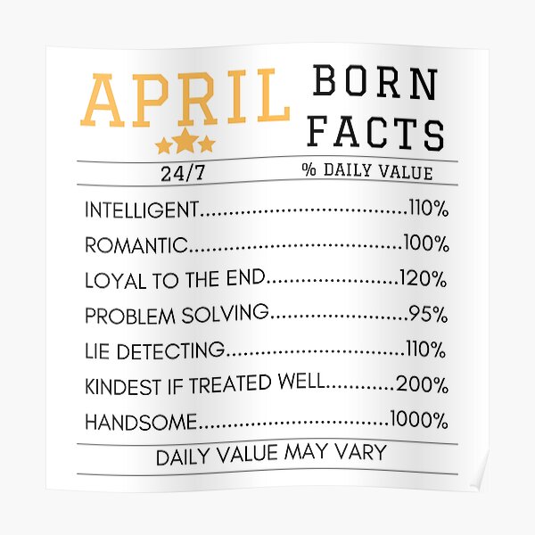 "April Birthday Quotes April born facts." Poster for Sale by Almarous ...
