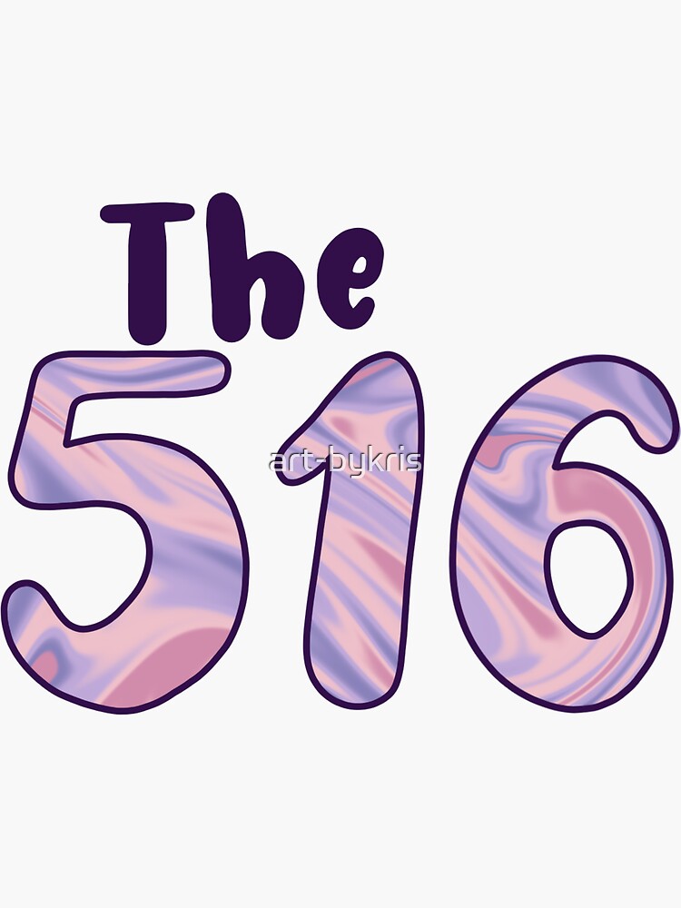 "The 516 Long Island Area Code" Sticker for Sale by art-bykris | Redbubble
