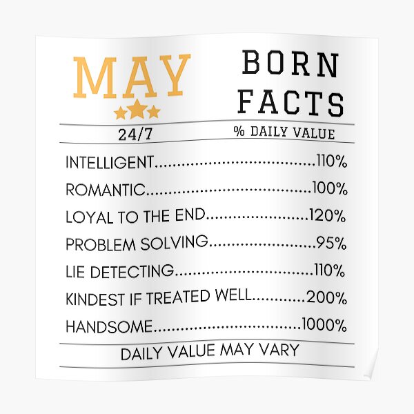 "May Birthday Quotes Born Facts." Poster for Sale by Almarous | Redbubble