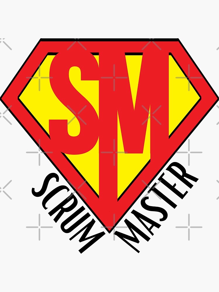 "Scrum Master super hero for scrum and agile consultants" Sticker for ...