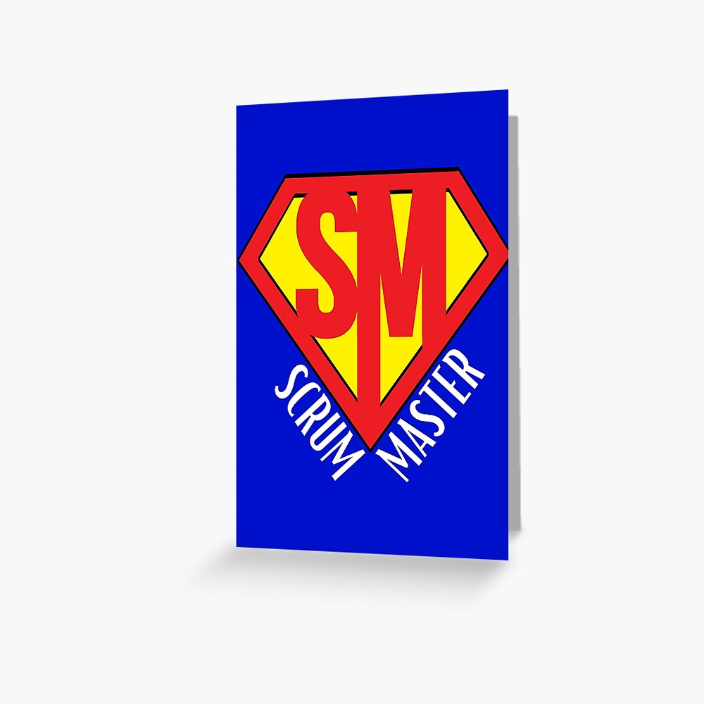 "Scrum Master super hero logo for scrum and agile consultants" Greeting ...