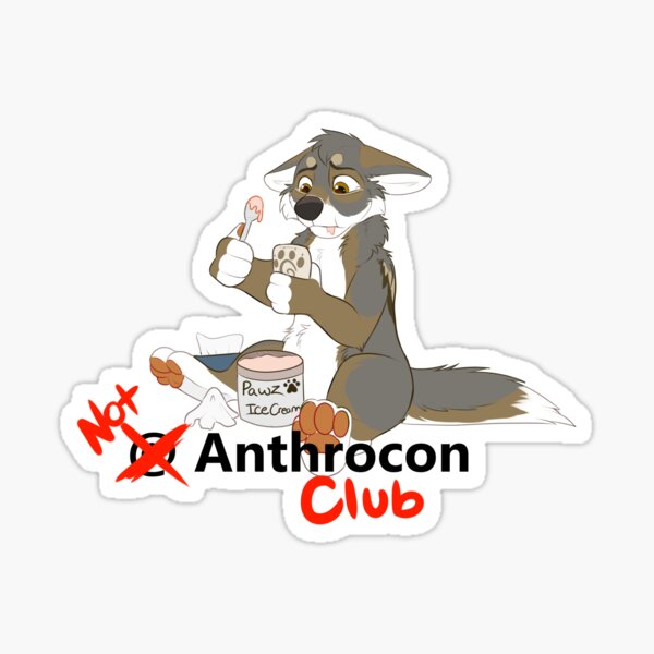 "Not at Anthrocon Club" Sticker for Sale by Bioticsheep | Redbubble