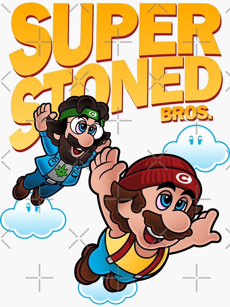 "Super Stoned Bros" Sticker for Sale by harebrained | Redbubble