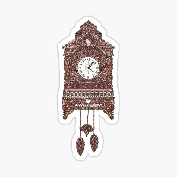 "Autumn Cuckoo Clock" Sticker for Sale by istaria | Redbubble