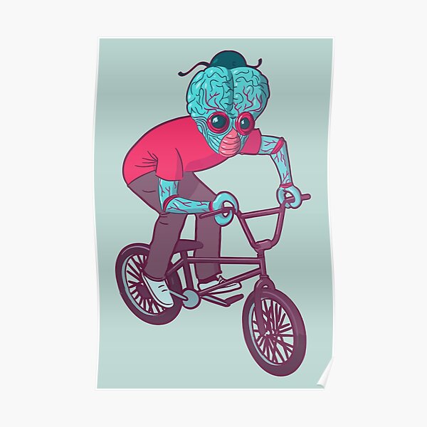 Alien Riding Bicycle Posters | Redbubble