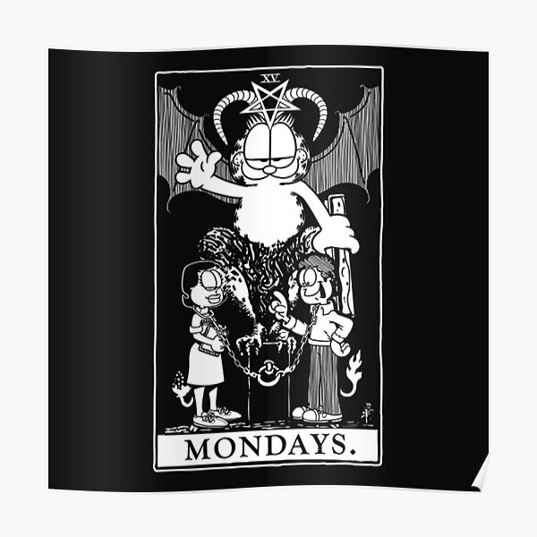 "Garfield Tarot Mondays" Poster by FloydWatson | Redbubble