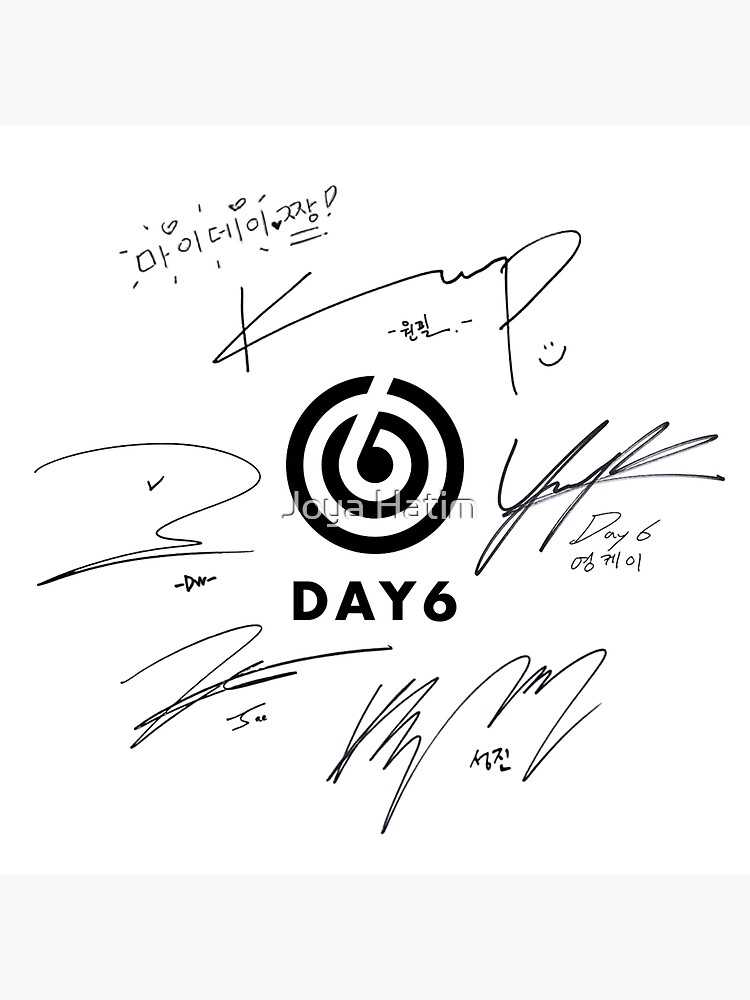 "Day6 - Logo with Signatures (white)" Sticker for Sale by joyahatim ...