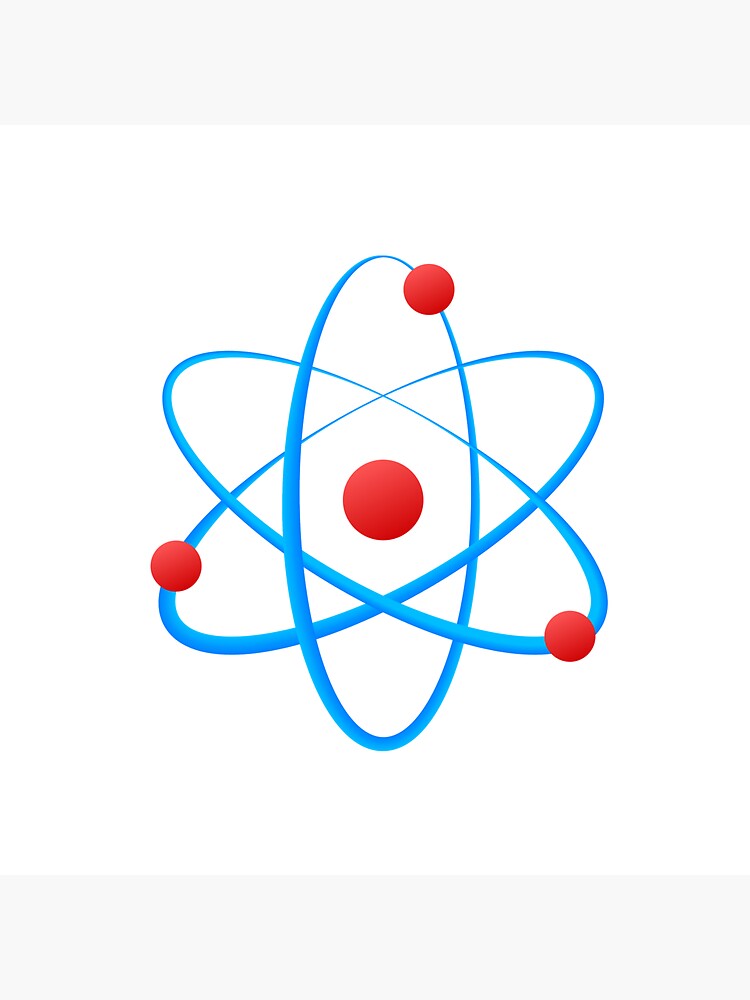 "Blue Red Atom" Sticker by Inspireaglow | Redbubble