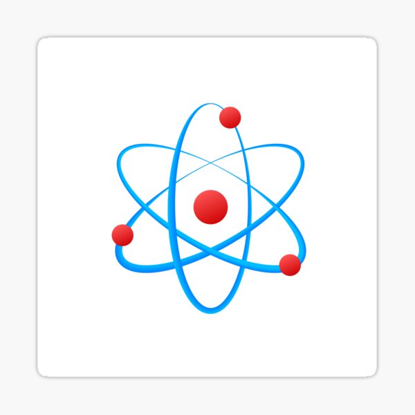 "Blue Red Atom" Sticker by Inspireaglow | Redbubble