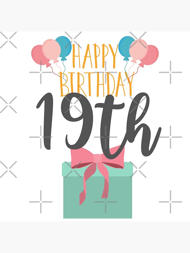 "Happy Birthday Card | 19th Birthday | Greeting Card " Art Print for ...