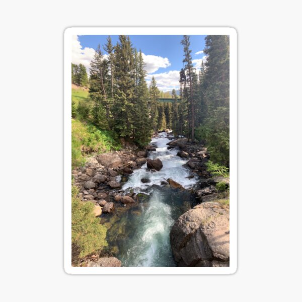 "Mountain Water Rush" Sticker by SimpleWorldArt | Redbubble