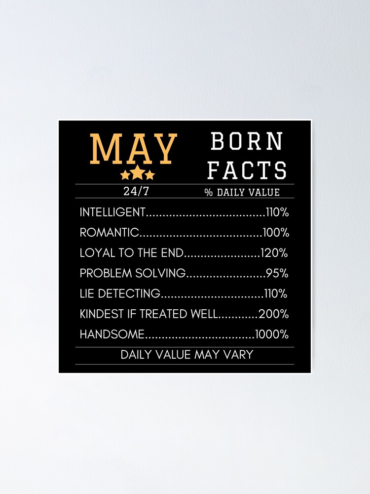 "May Birthday Quotes Born Facts" Poster for Sale by Almarous | Redbubble